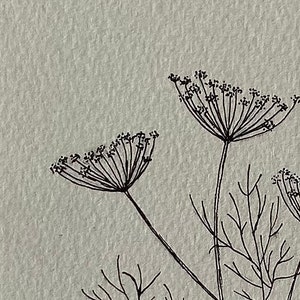 LES FLEURS II Art Print Unframed Floral Ink Sketch Print Minimalist ...