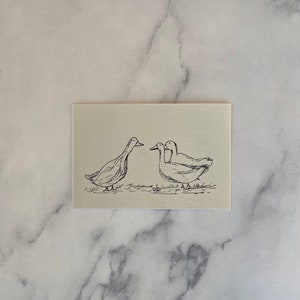 THREES COMPANY Art Print Duck Drawing Ink Sketch Giclee Print ...