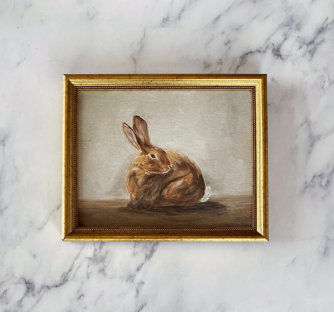 BUNNY RABBIT Print - Unframed Oil Painting Print - Bunny Oil Painting ...