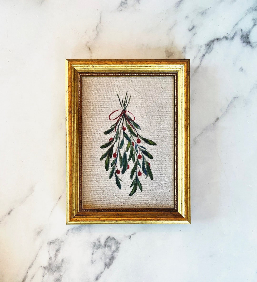 MISTLETOE Art Print - Unframed Mistletoe Oil Painting Print - Winter ...