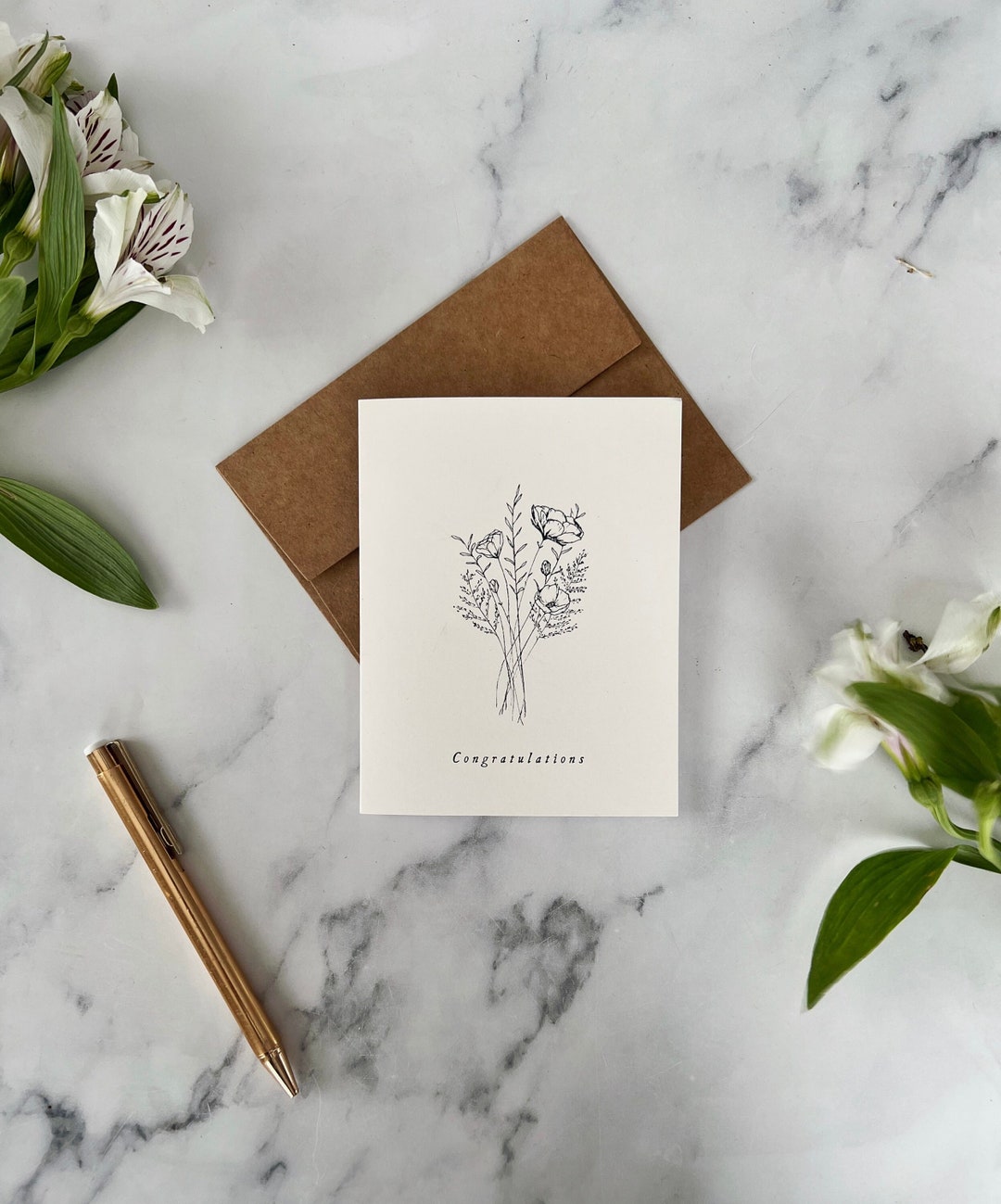 CONGRATULATIONS Card Blank Notecard Art Greeting Card Minimalist ...