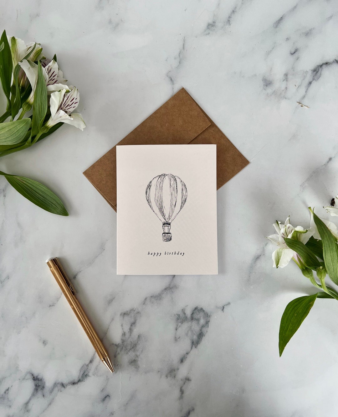 HAPPY BIRTHDAY Card Blank Notecard Art Greeting Card Minimalist ...