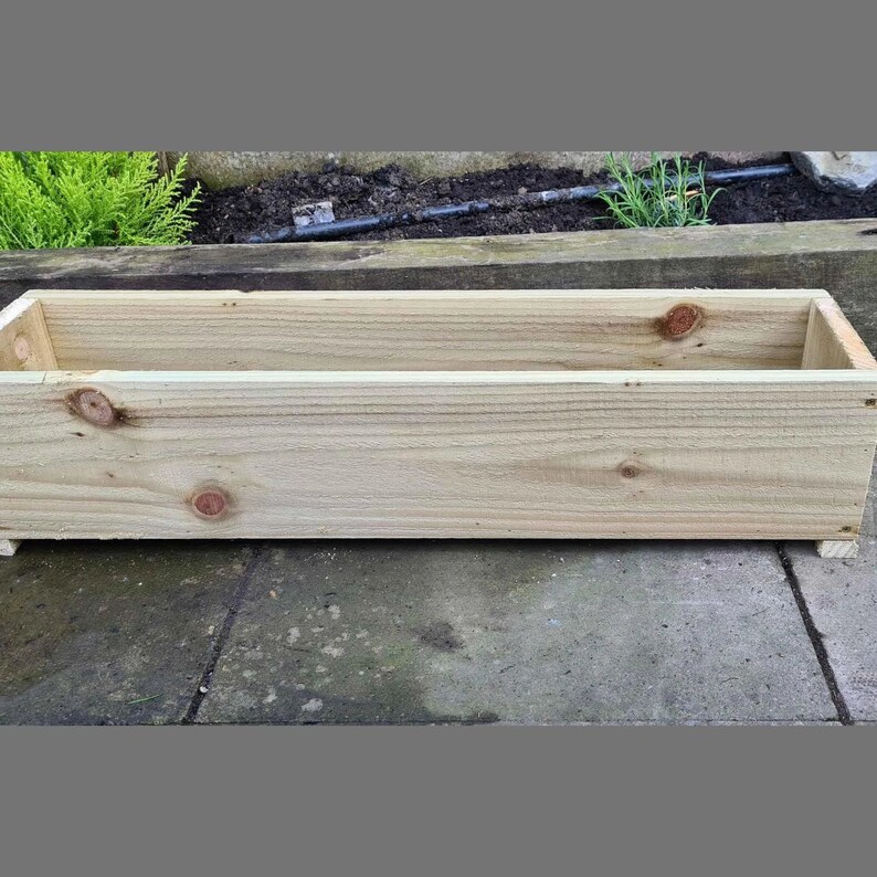 60cm Rustic Wooden Planter Box - Etsy