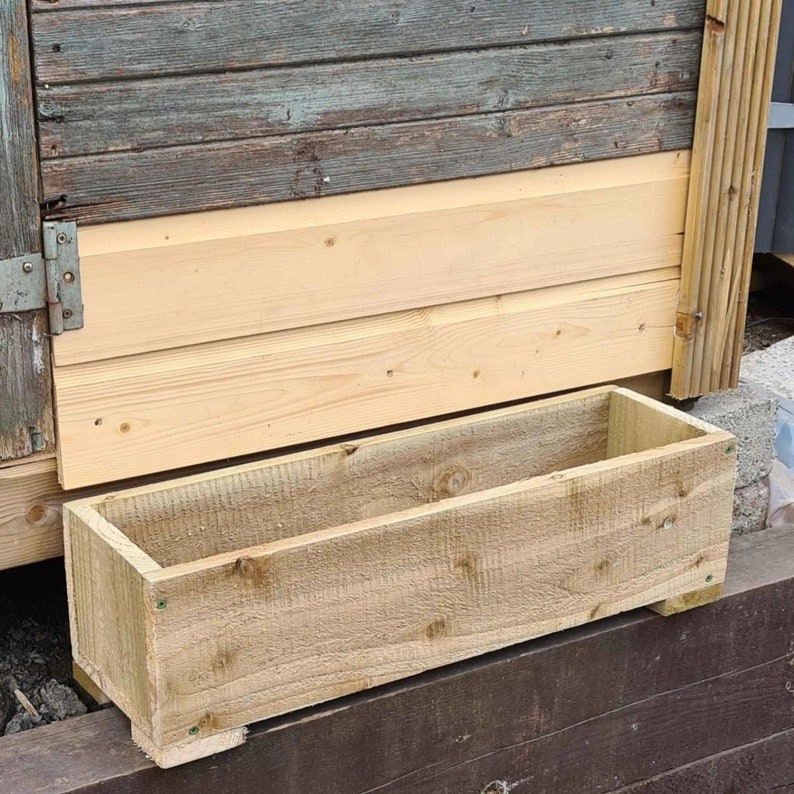 60cm Rustic Wooden Planter Box - Etsy