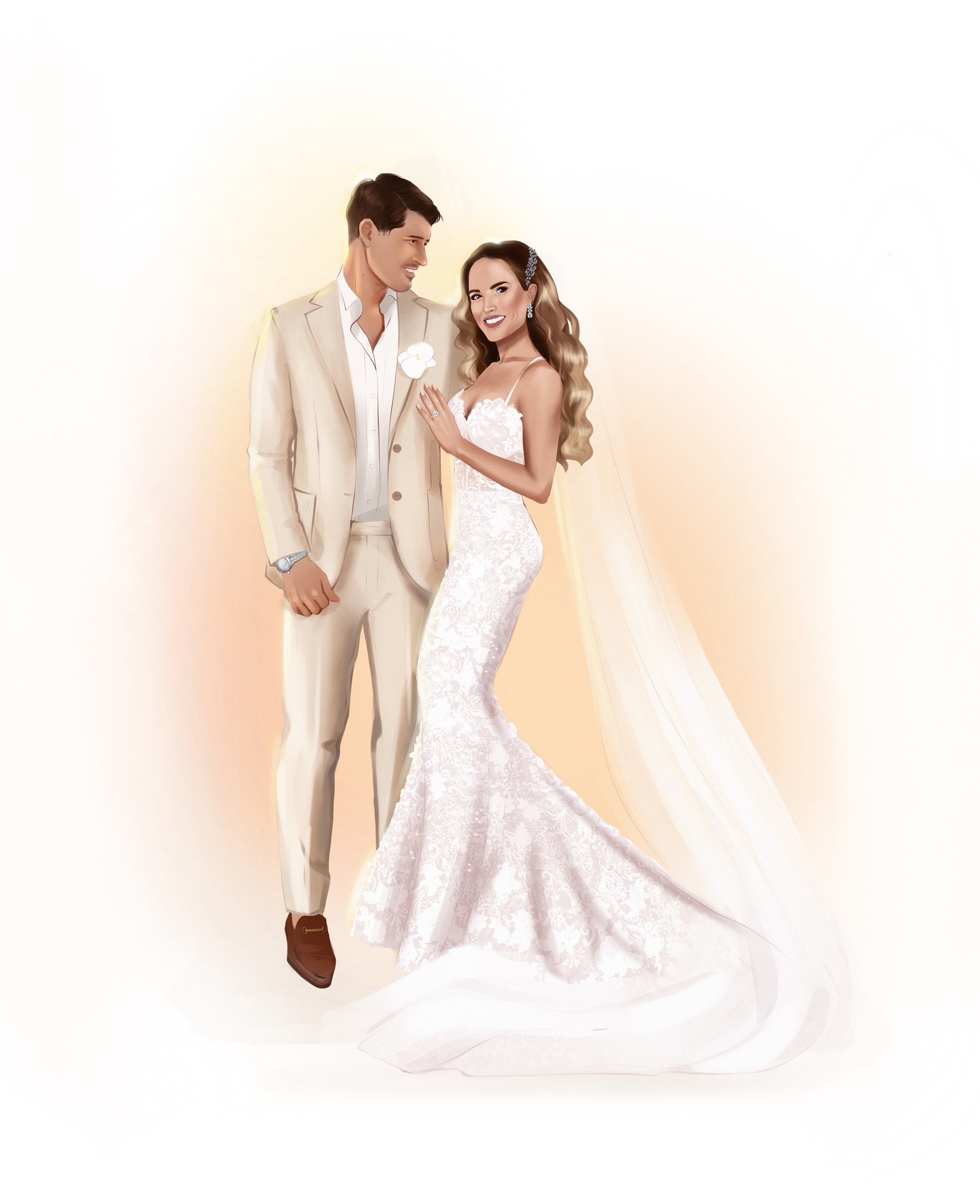 Custom Illustrated Wedding Invitation Drawing on Invite - Etsy