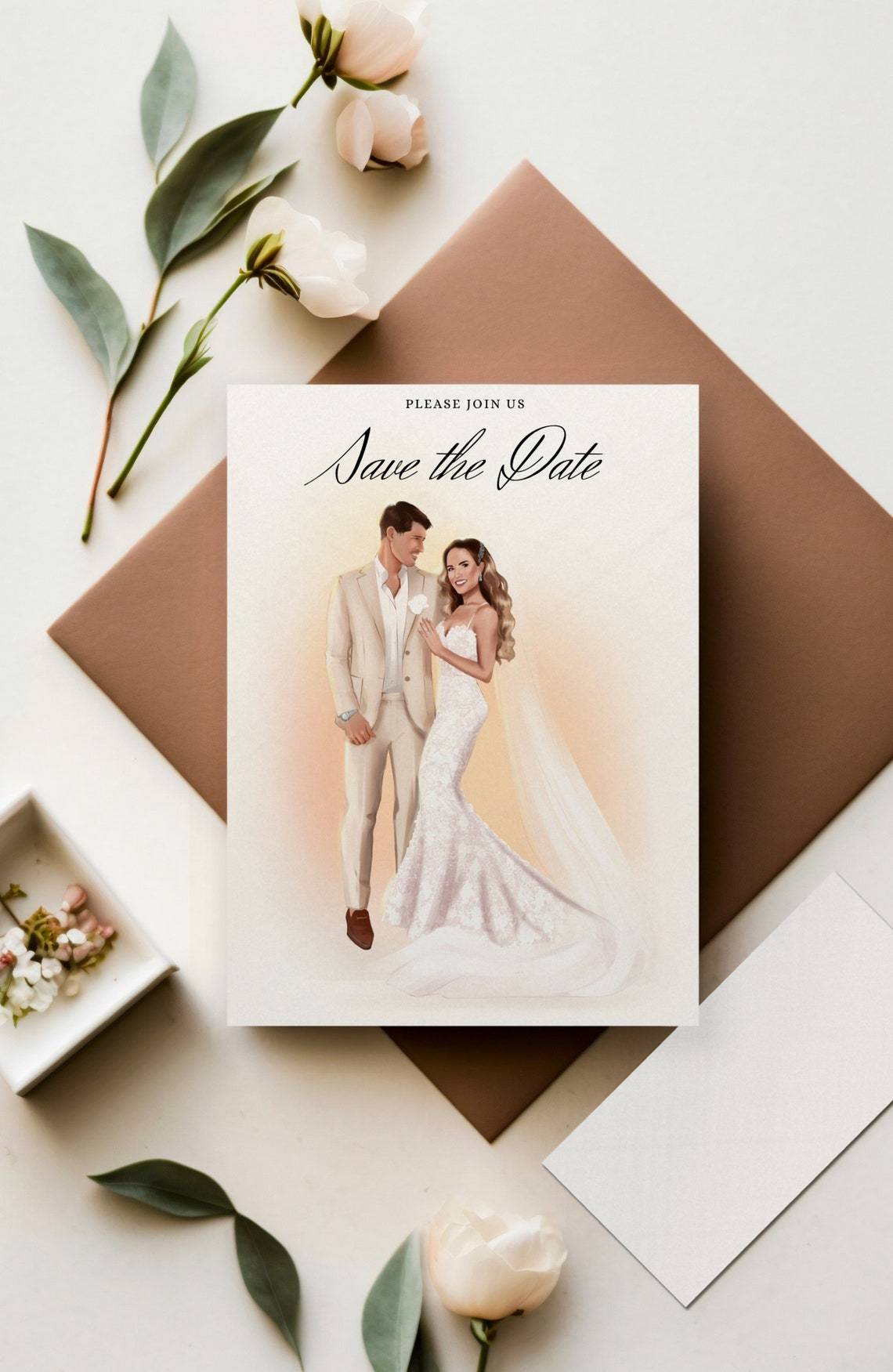 Custom Illustrated Wedding Invitation Drawing on Invite - Etsy