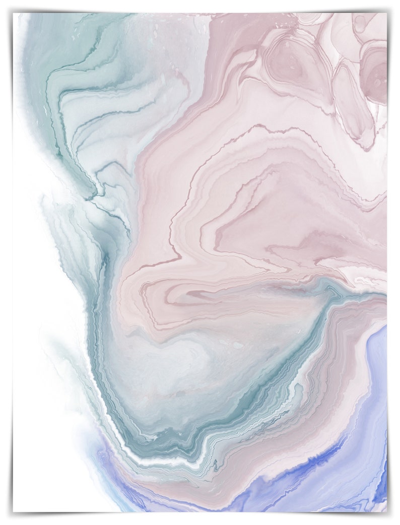 Printable Abstract Blue Pink Green Gray Pour Flow Acrylic Home Decor ...
