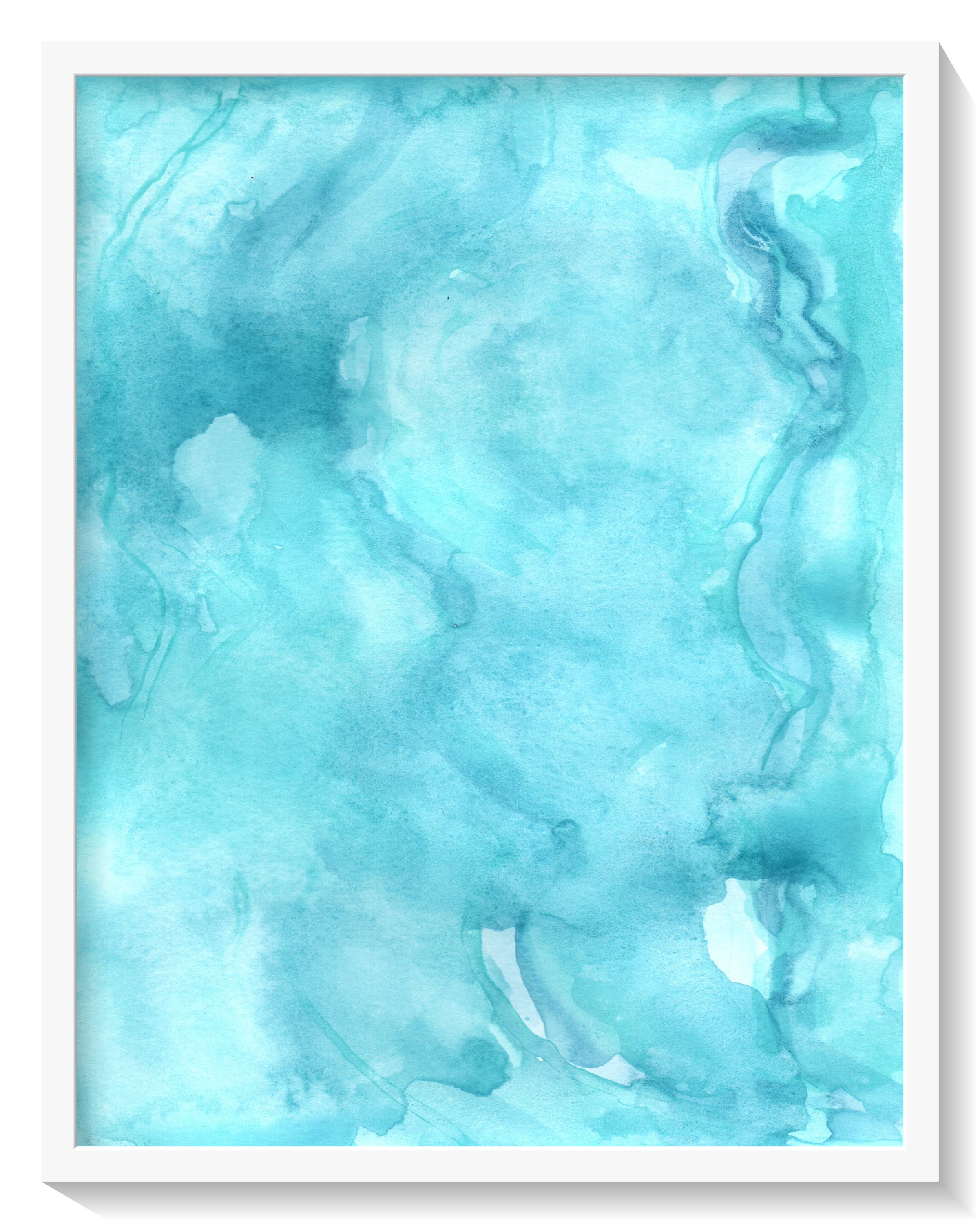 Printable Blue Abstract Watercolor Wall Art Home Decor Instant Download ...