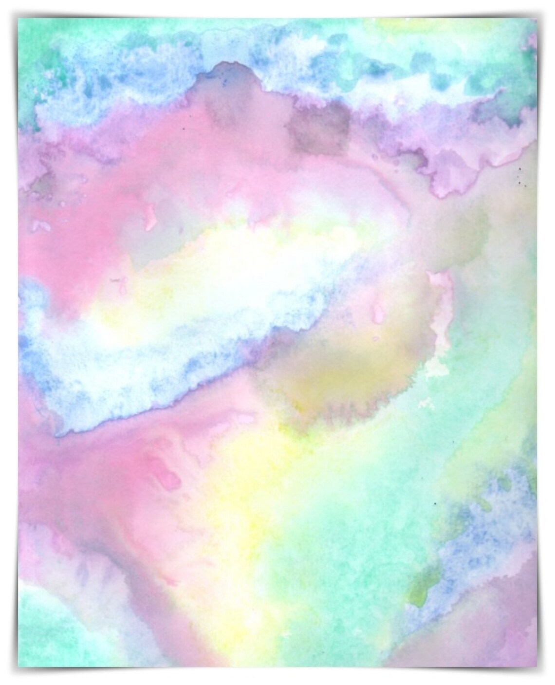 Printable Rainbow Watercolor Abstract Digital Download Wall Art - Etsy