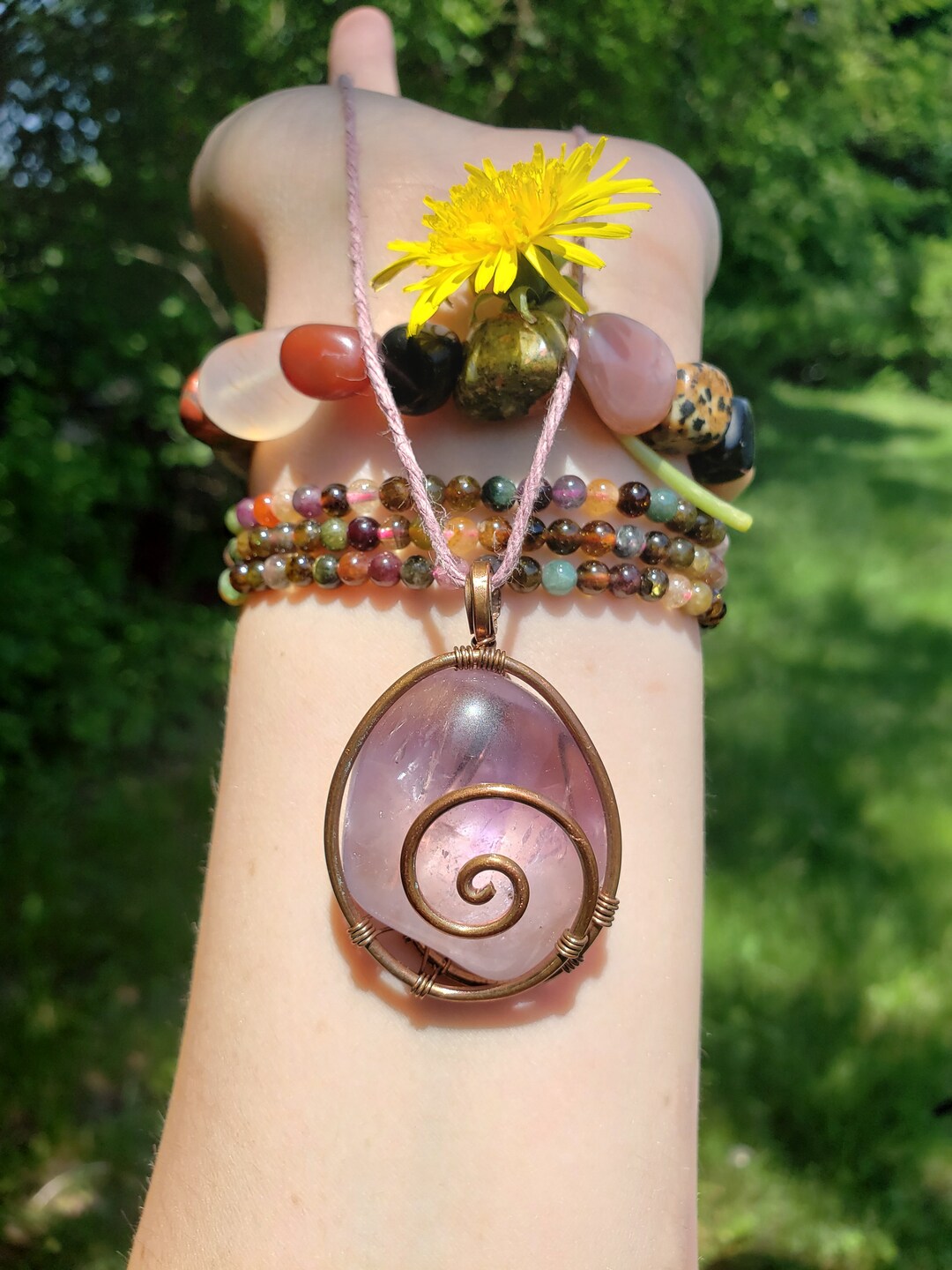 Wire Wrapped Amethyst Necklace - Etsy
