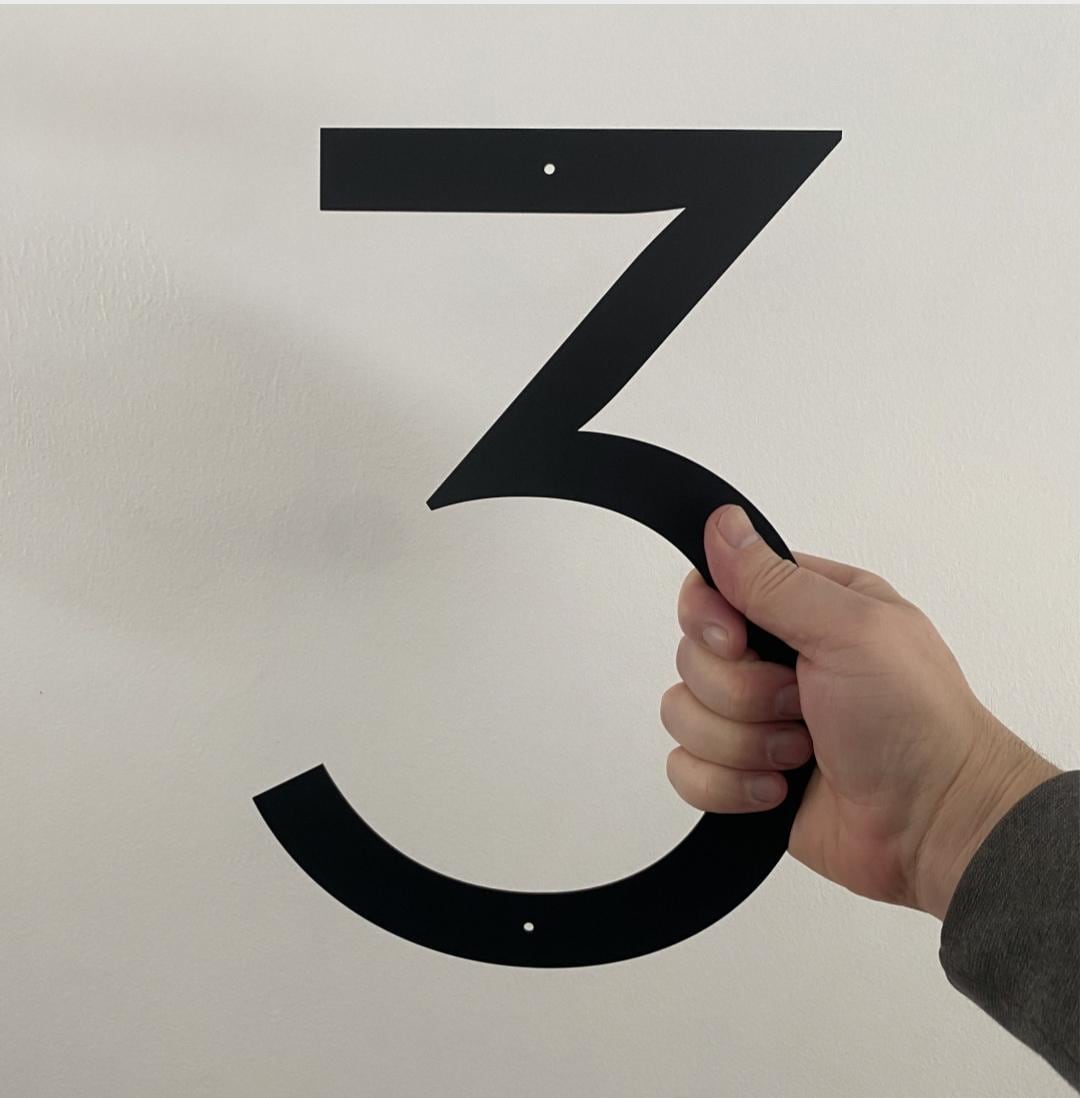 12 Inch Tall, Modern House Numbers, Mounting Hardware Included ...