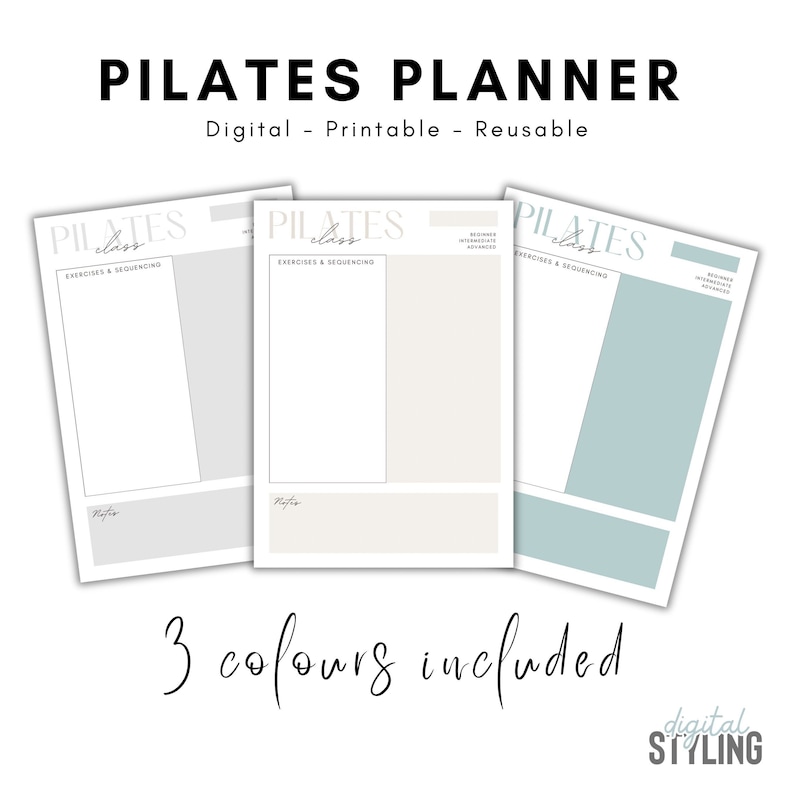 Reformer & Matwork Pilates Class Planner for Instructors | Digital And ...