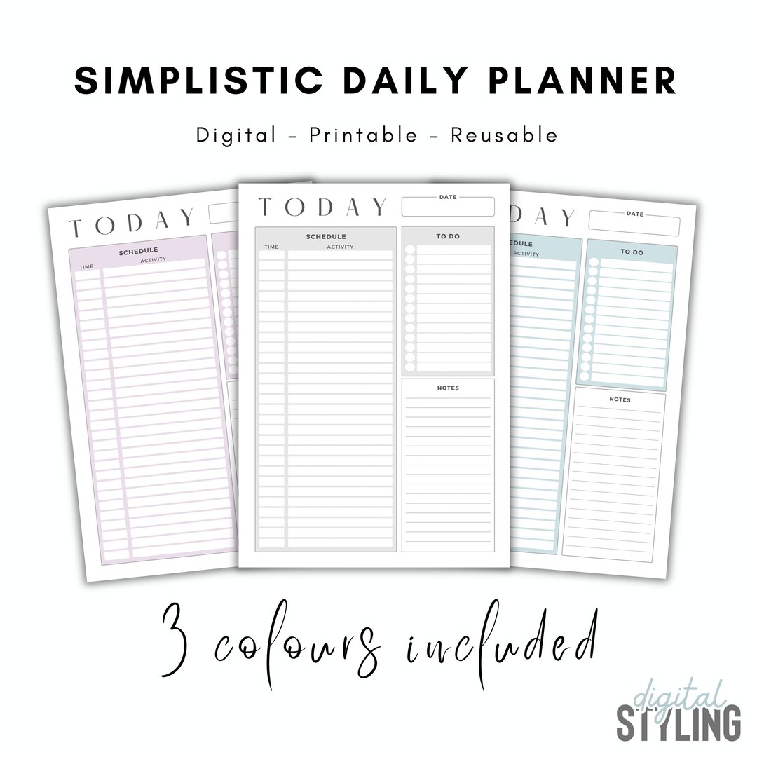 Simplistic Daily Planner and to Do List | Digital And/or Printable ...