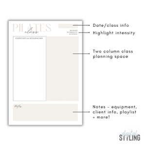 Reformer & Matwork Pilates Class Planner for Instructors | Digital And ...