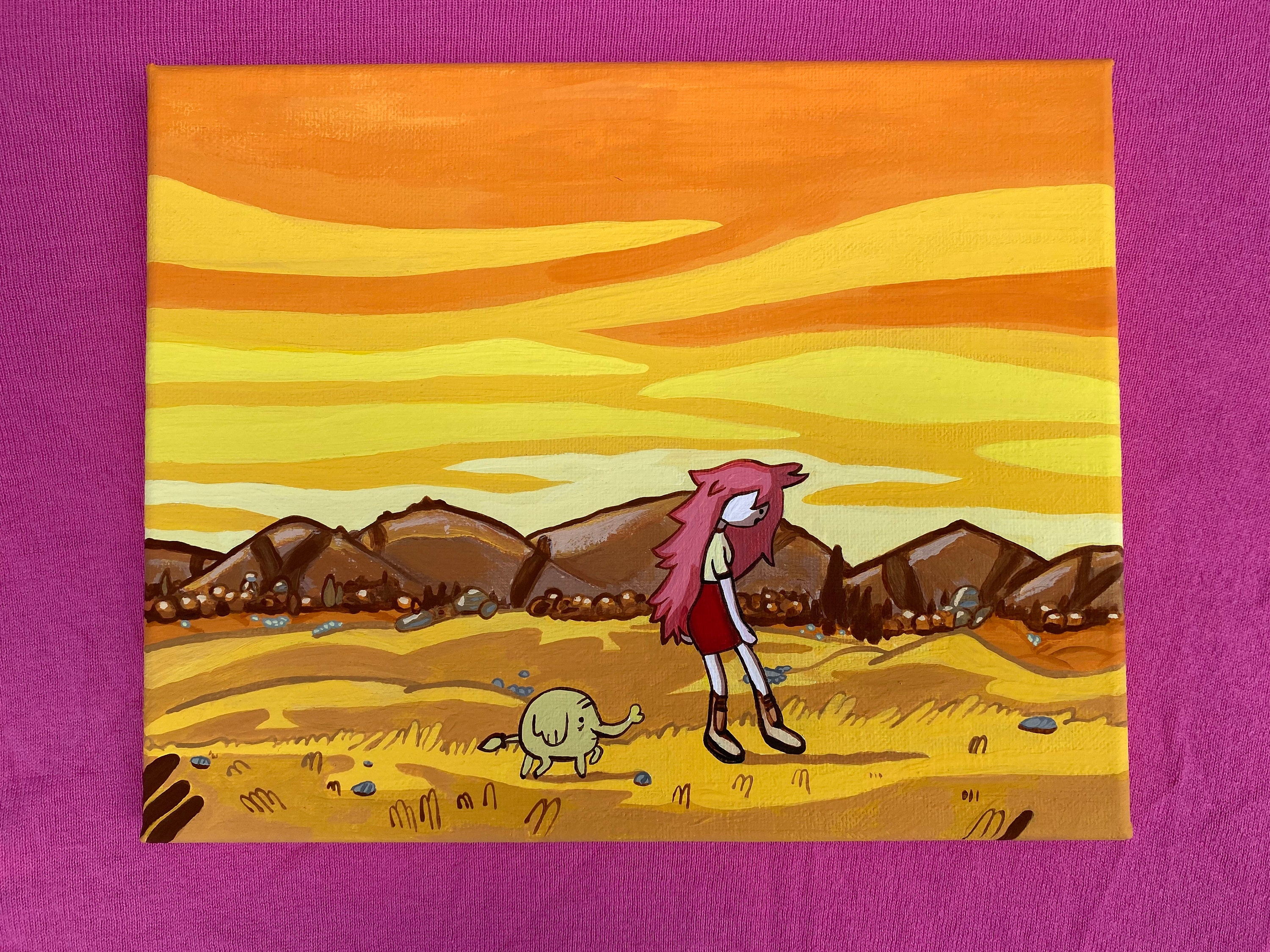 Adventure Time Bubblegum and Tree Trunks 8x10 Painting Print - Etsy