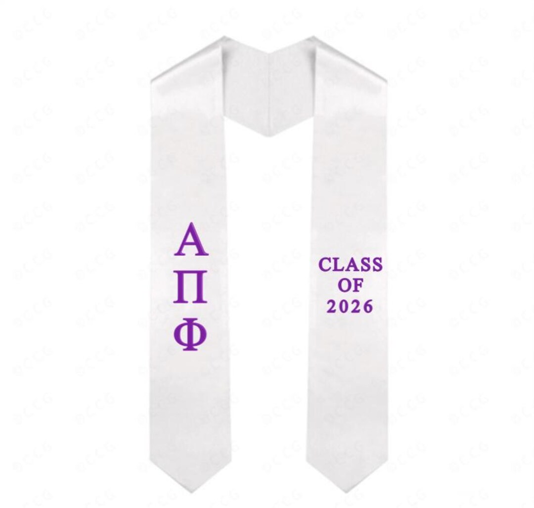 Customizable Embroidered Graduation Stole - Sorority Sash, Greek Letter ...