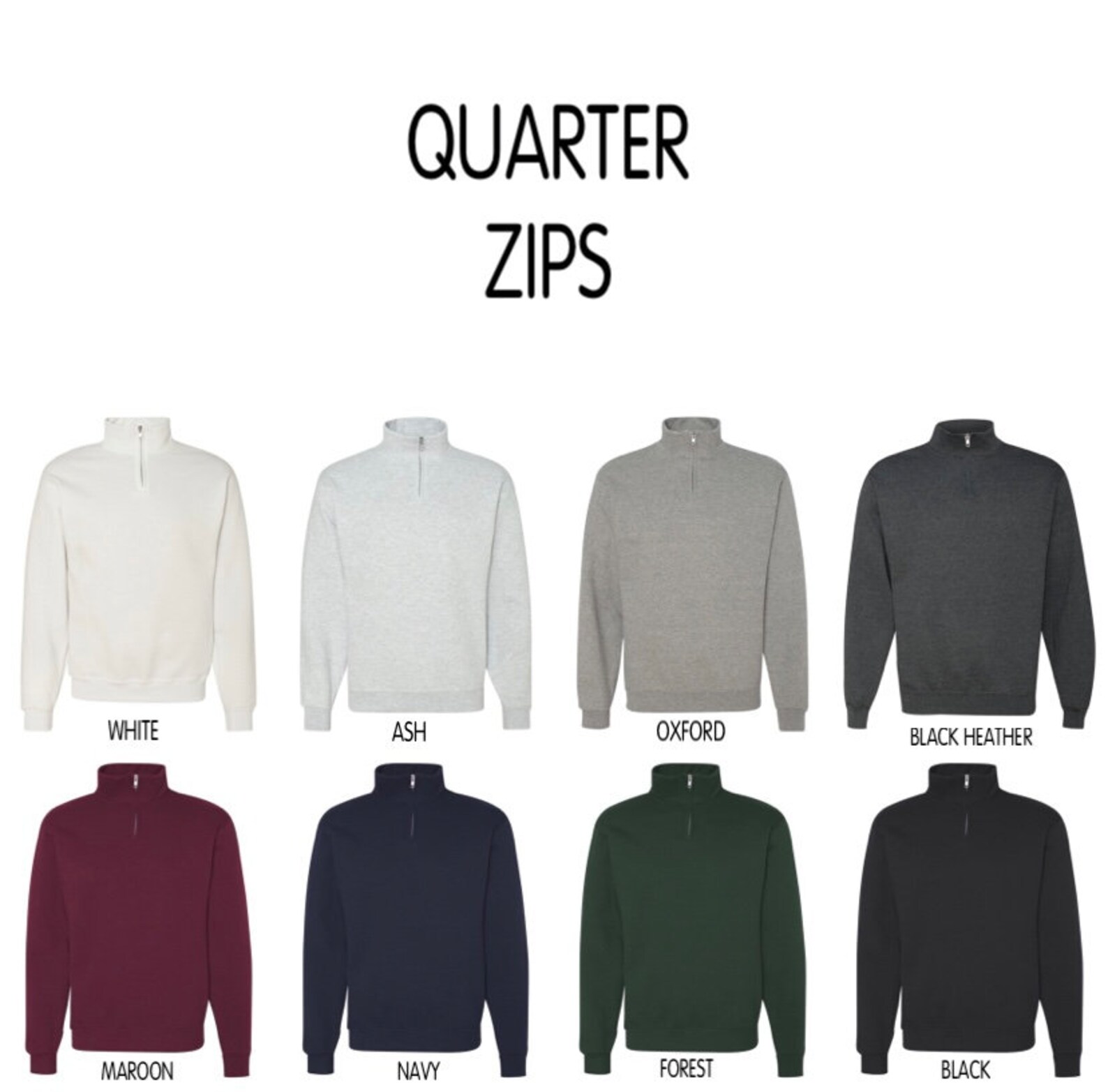 CUSTOMIZABLE TEXT Embroidered Quarter Zip Sweatshirt, Team Sweaters ...
