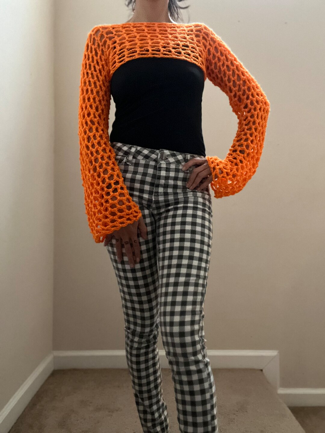 Long Sleeve Mesh Shrug/bolero Crochet Handmade - Etsy