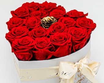 Box of Gold Roses That Last for Yearsgold Bouquet - Etsy