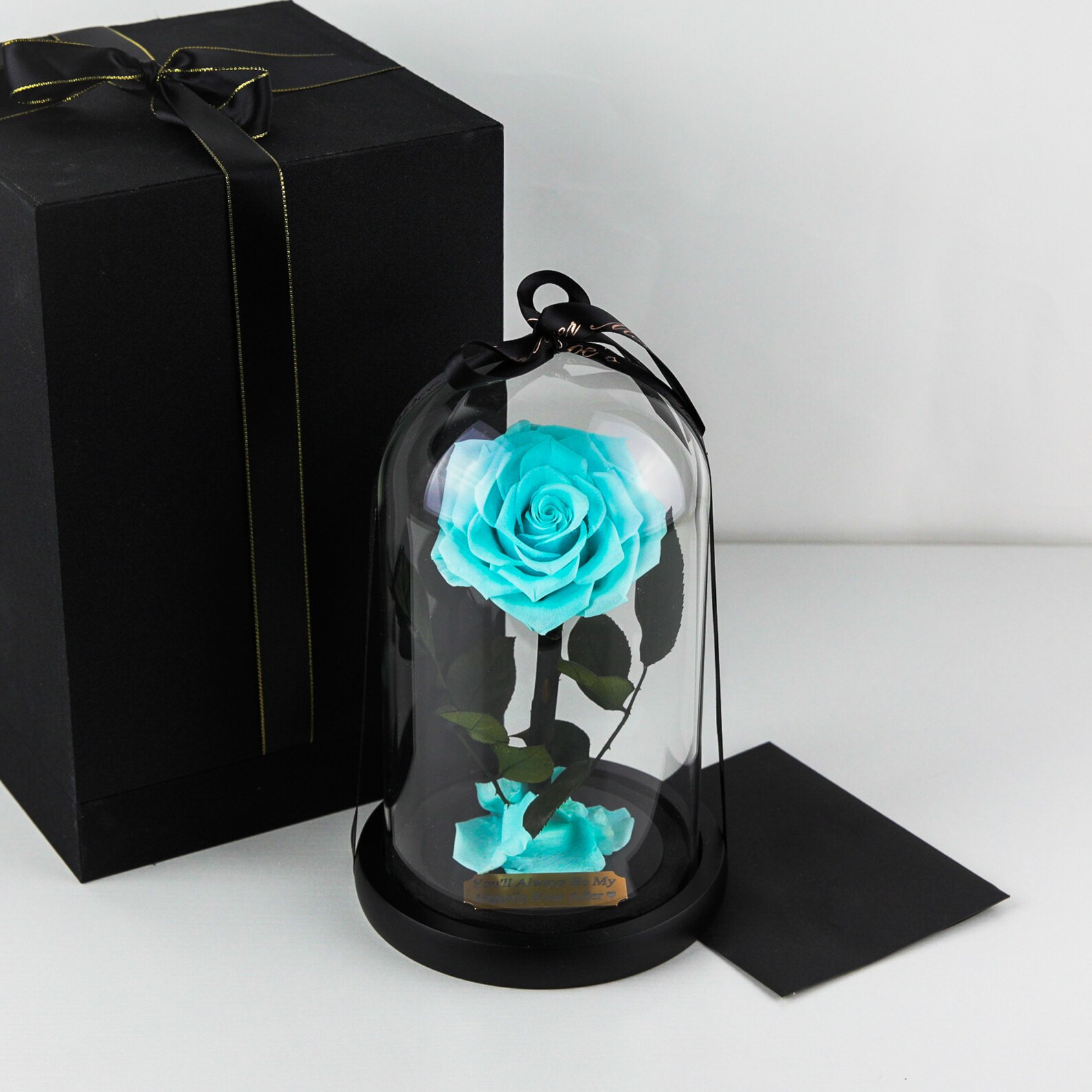 Beauty and The Beast Rose with Personalized Gold Engraved | Etsy