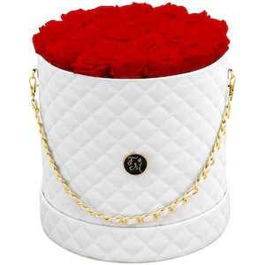 Box of Roses for Valentines Day Gift for Her, Hat Box Rose Bouquet ...