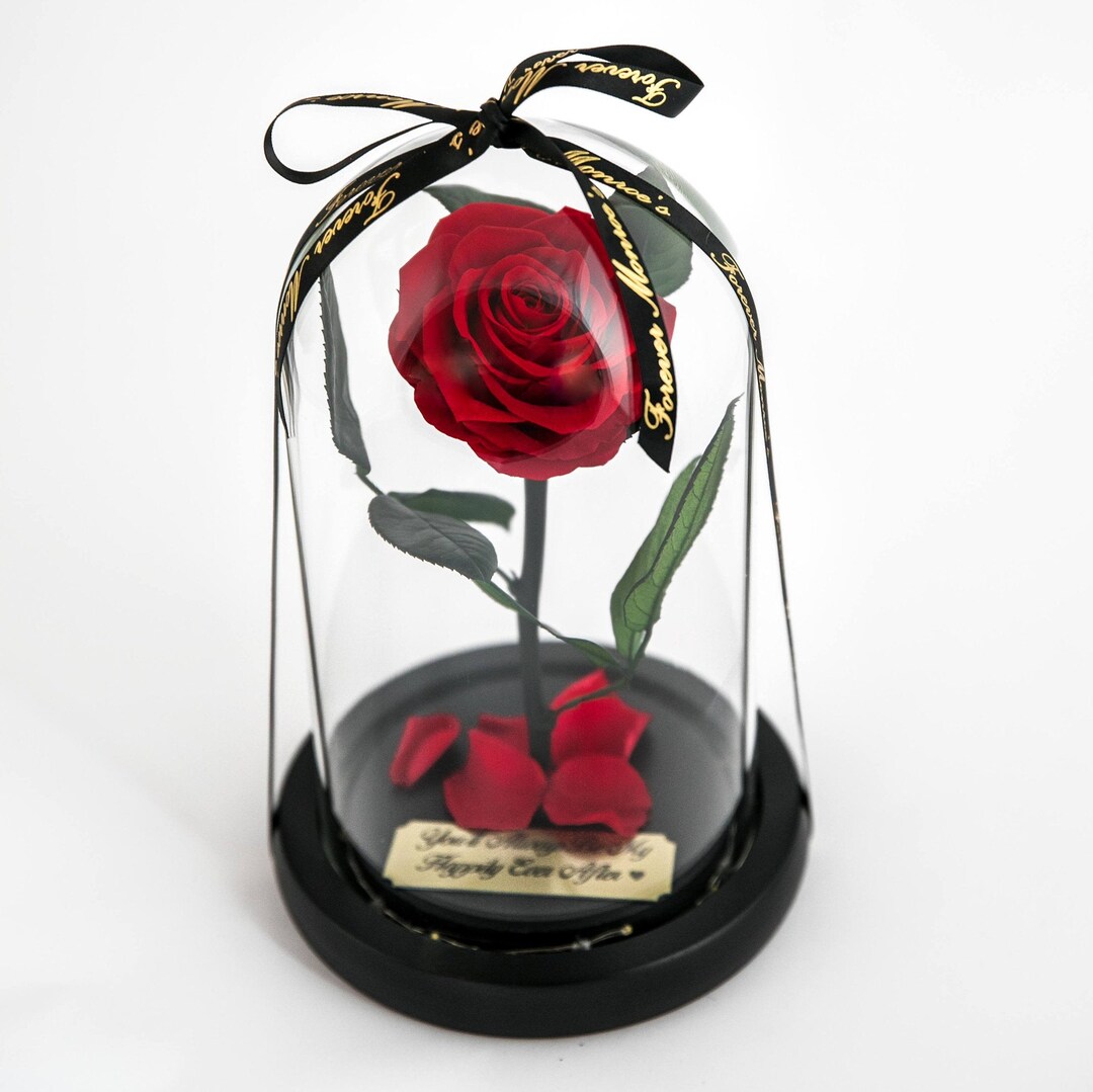 Personalized Rose Gift, Beauty and the Beast Rose, Real Preserved Rose ...