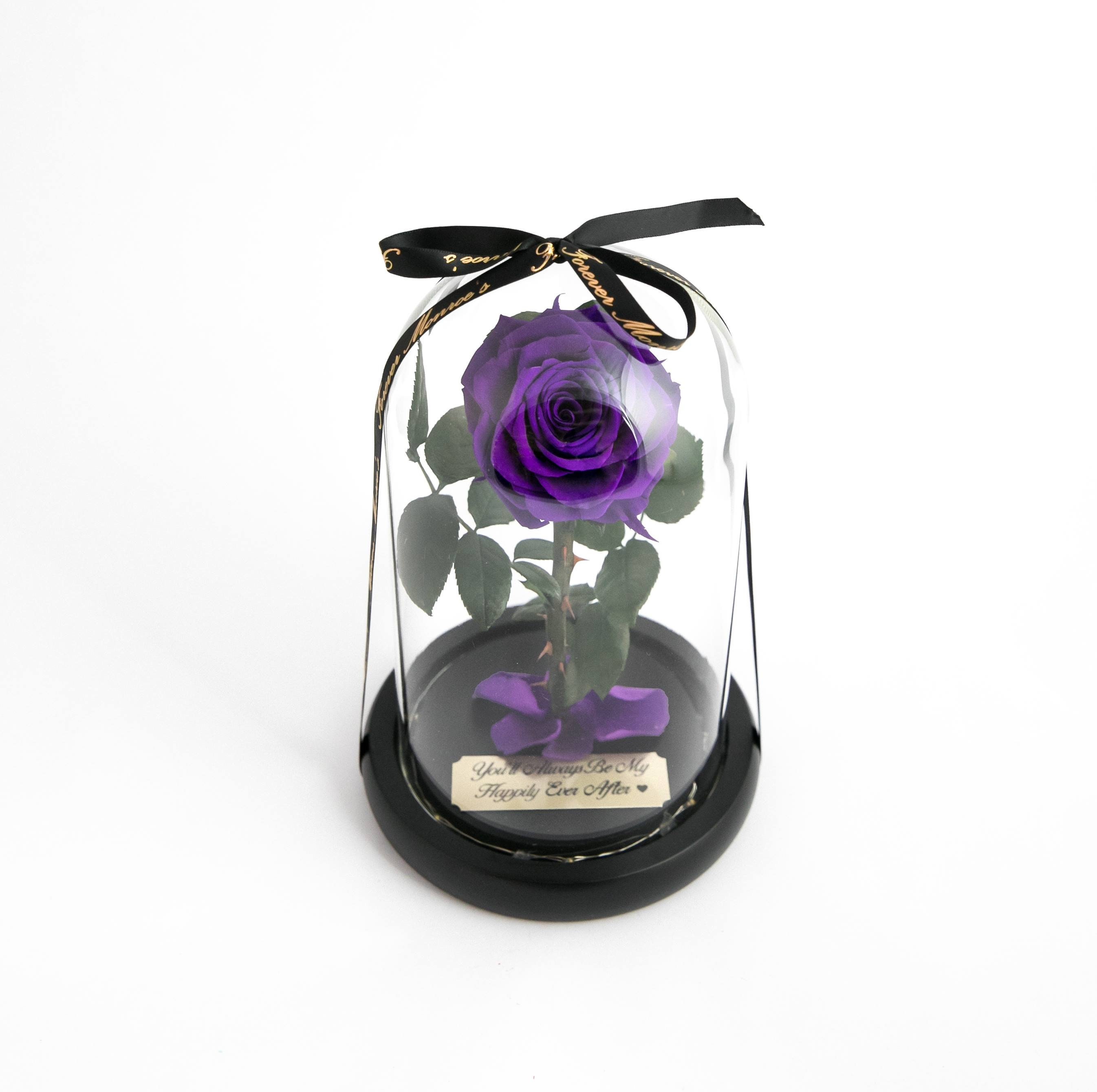 Enchanted Rose in Glass Dome With Personalized Engraving | Custom ...