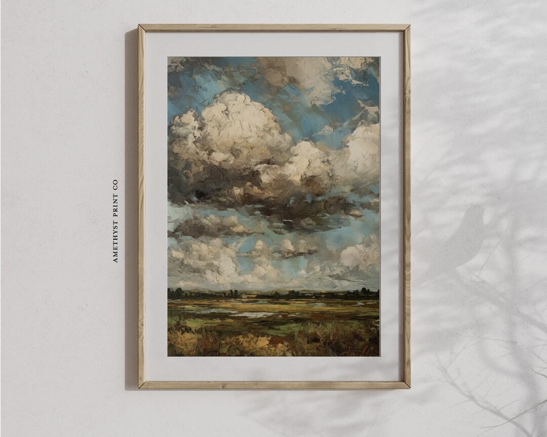 Cloud Painting Digital Download, Minimalist Landscape Art Print ...