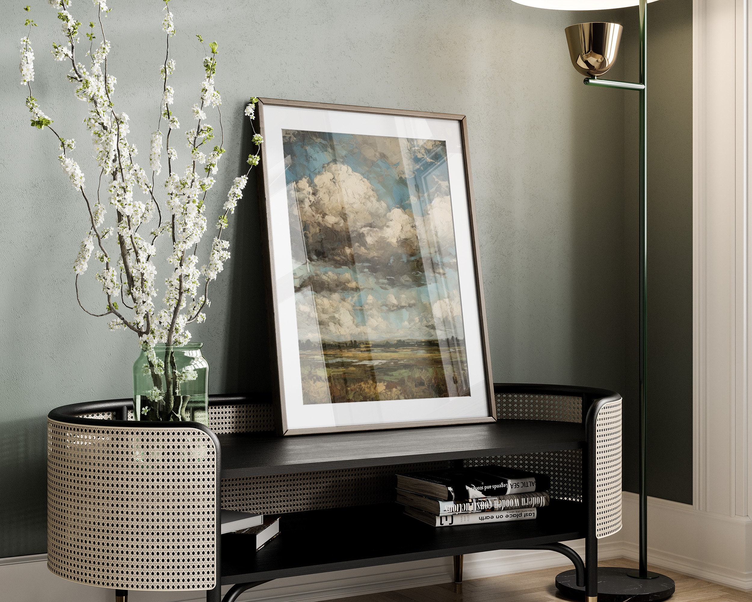 Cloud Painting Digital Download, Minimalist Landscape Art Print ...