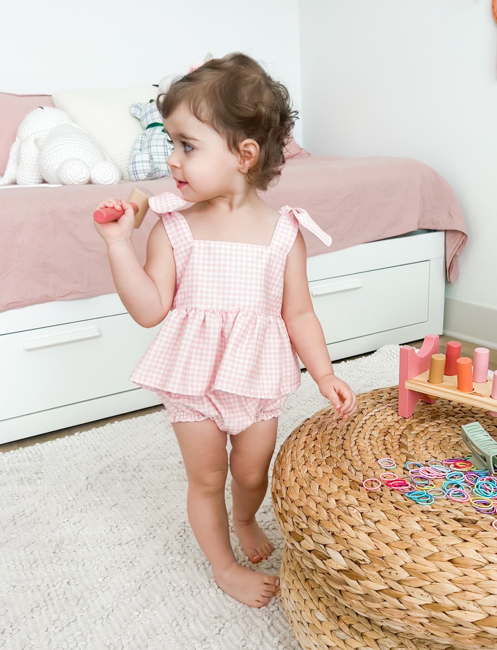 Marie Baby Girl Peplum Top Shoulder Knot Tie Breezy Fit in - Etsy