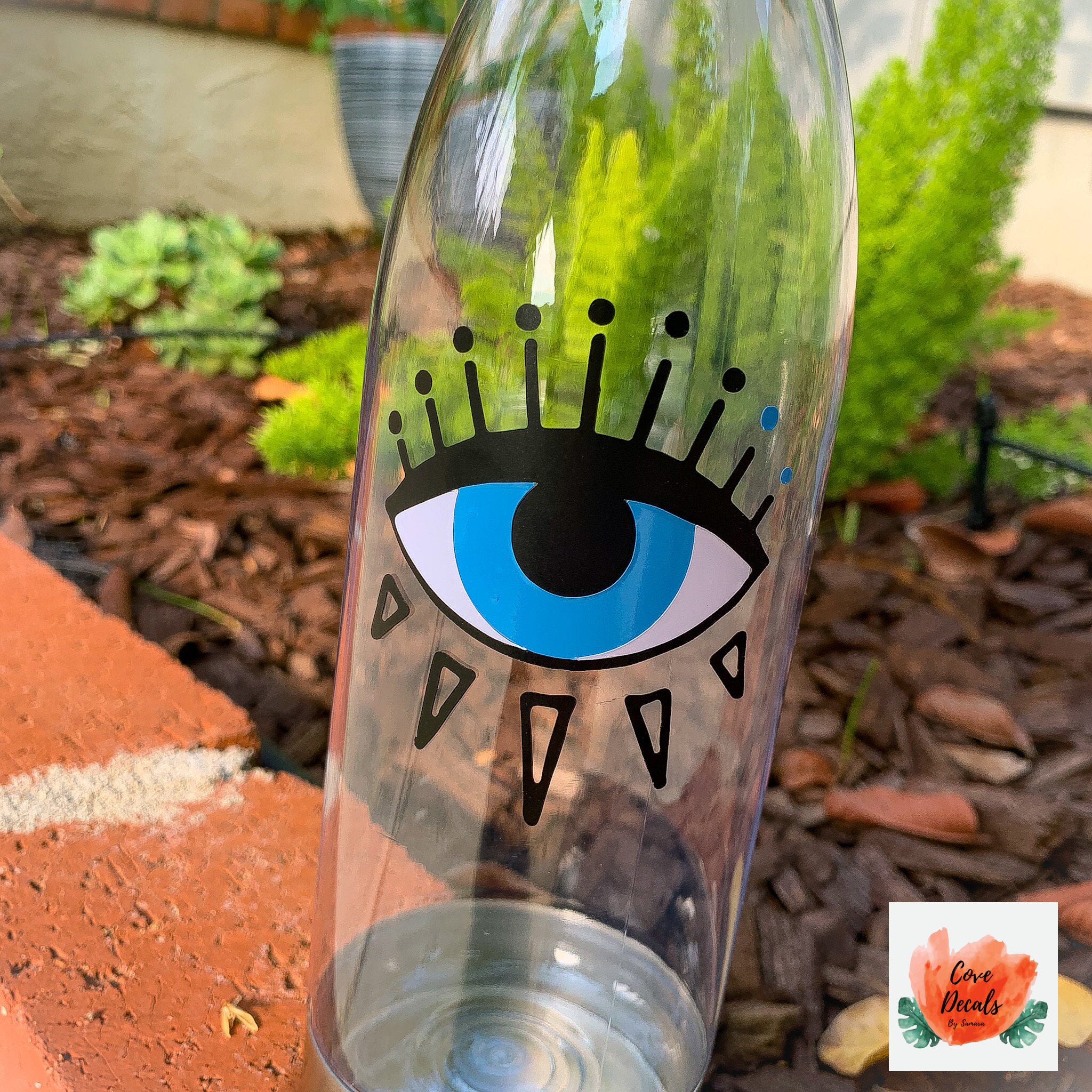Evil Eye Inspired Water Bottle, 22OZ, Custom Water Bottle, Clear Water ...