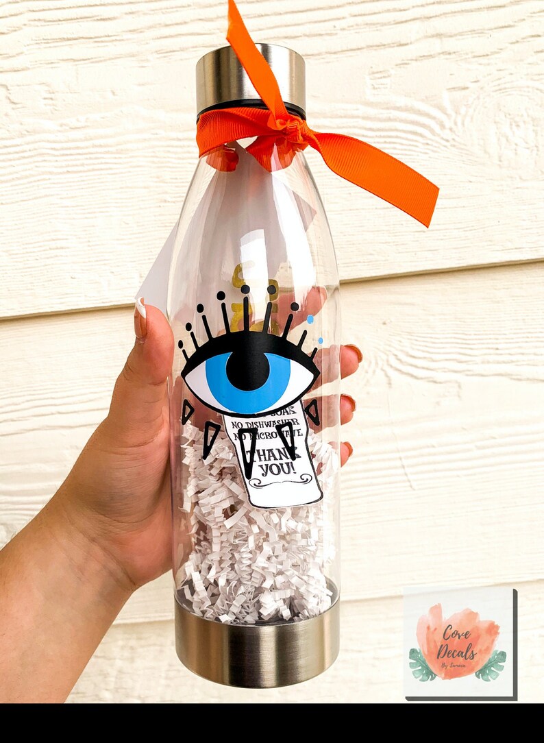 Evil Eye Inspired Water Bottle, 22OZ, Custom Water Bottle, Clear Water ...