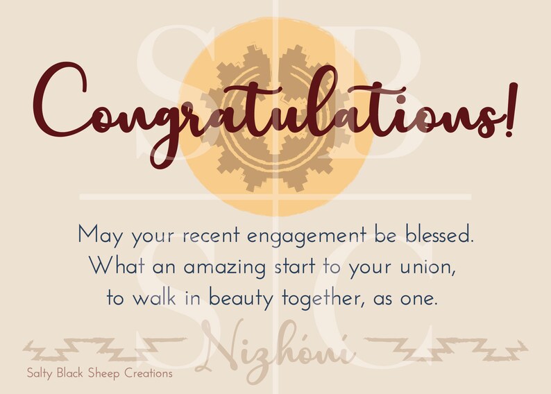 Printable Navajo Congratulations Engagement Card - Etsy