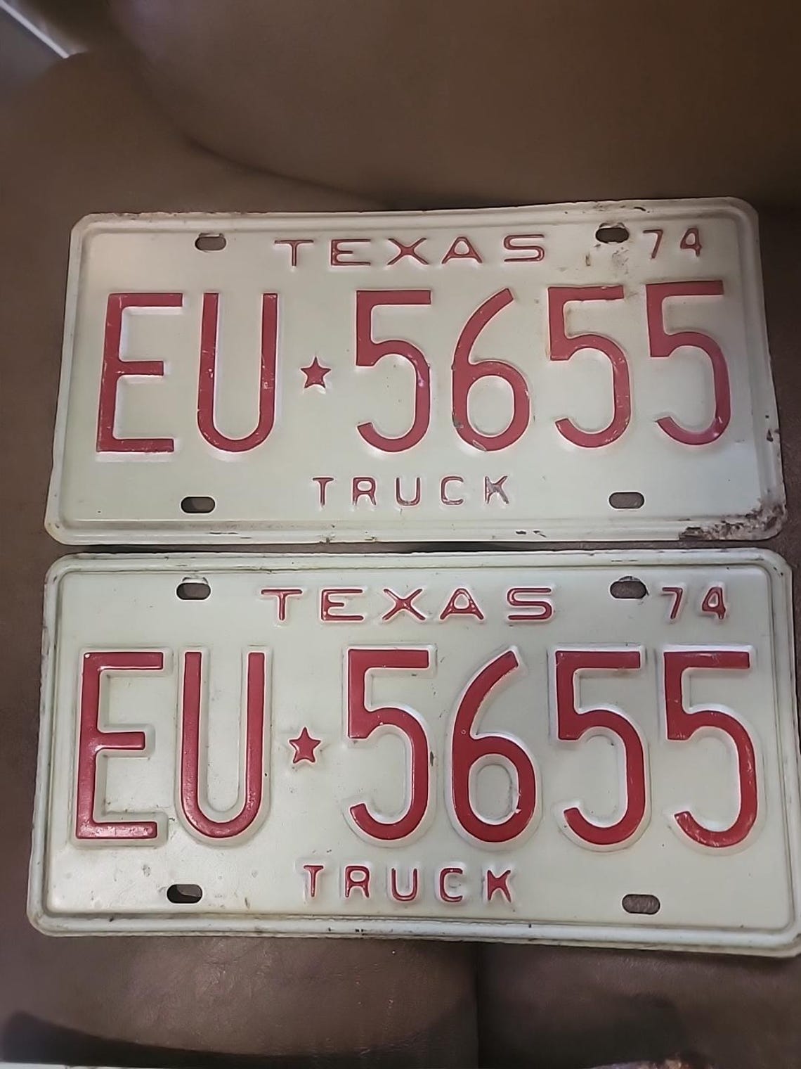 Vintage Pair Texas Truck 1974 License Plates # EU-5655 - Etsy