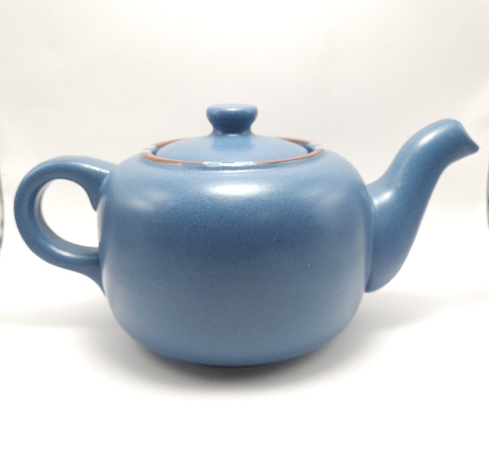 Dansk Mesa Sky Blue Teapot Coffee Pot Ceramic Vintage Southwest Design ...