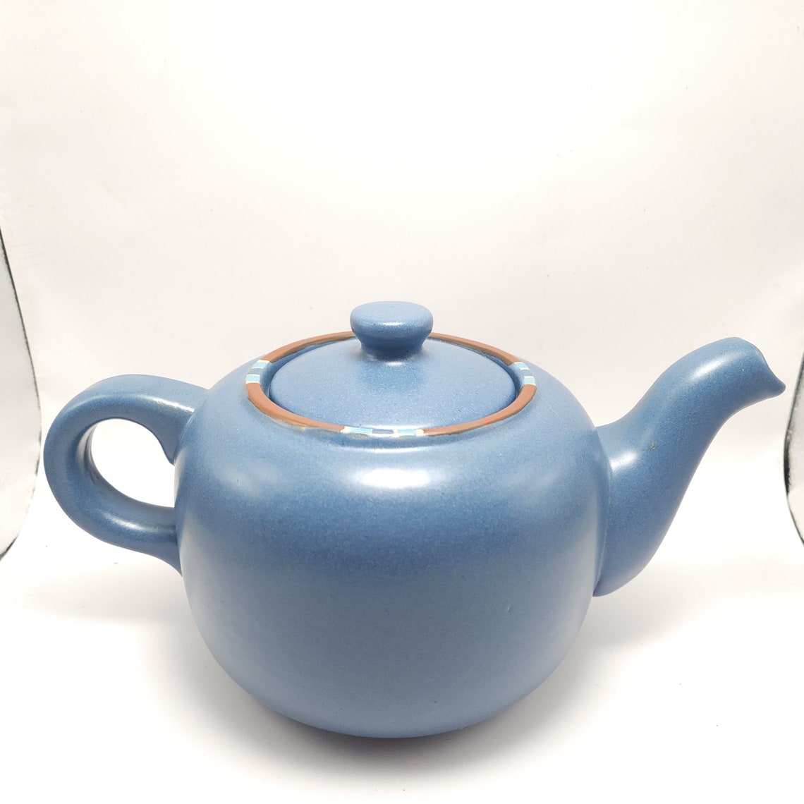 Dansk Mesa Sky Blue Teapot Coffee Pot Ceramic Vintage Southwest Design ...