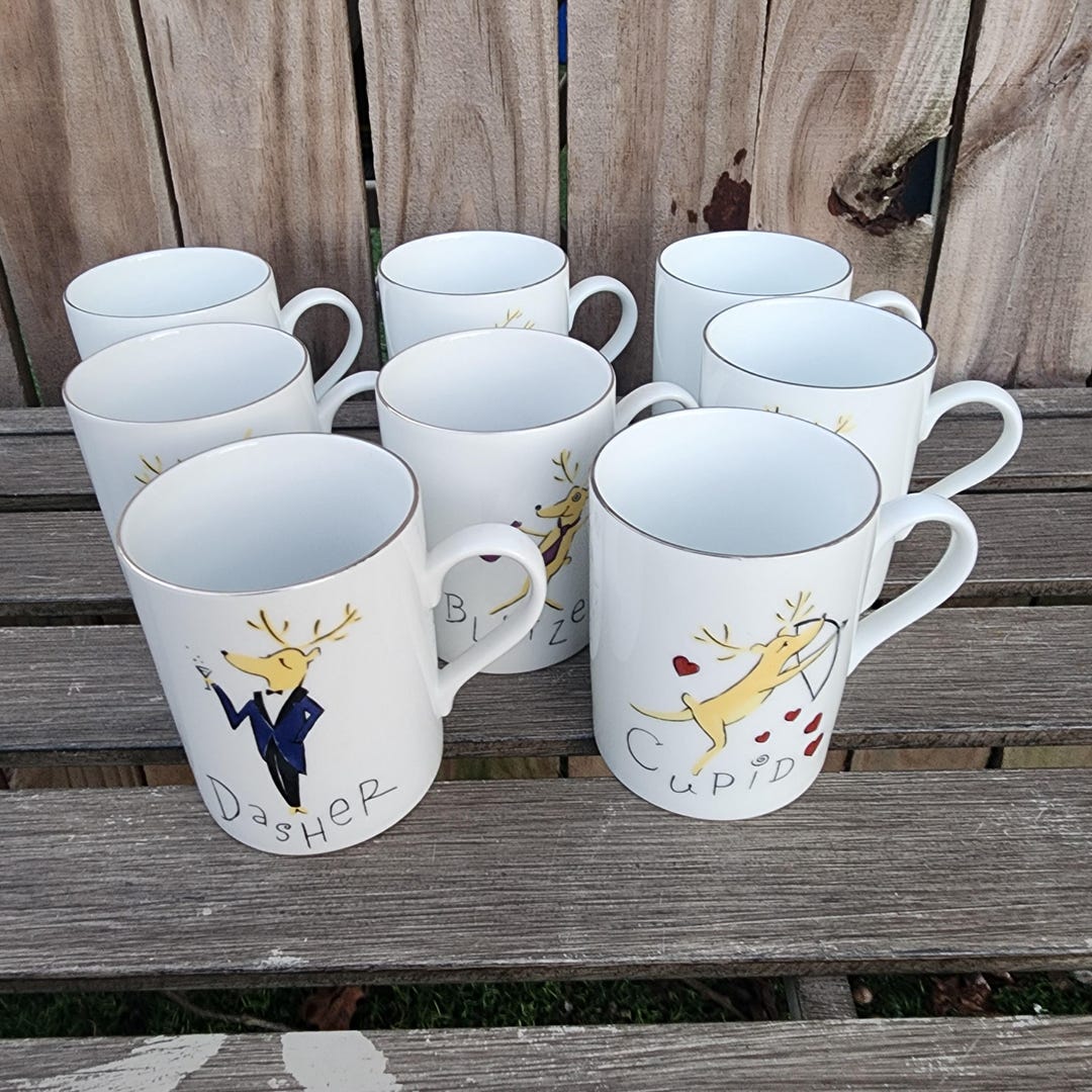 Pottery Barn Reindeer Holiday Christmas Mugs Cups You Pick - Etsy