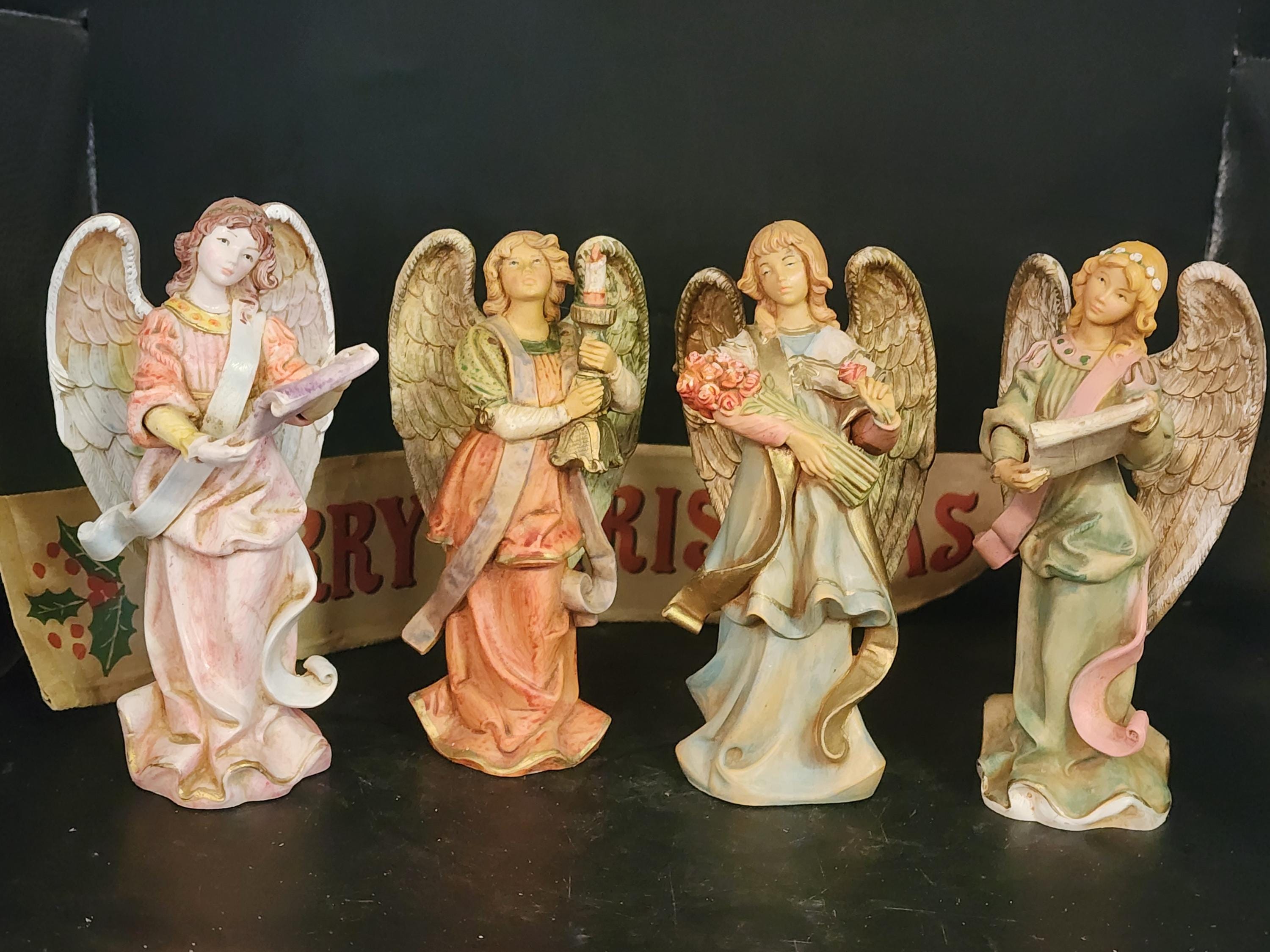 Fontanini Heirloom Nativity Angels Leah Faith With Flowers 1995 ...