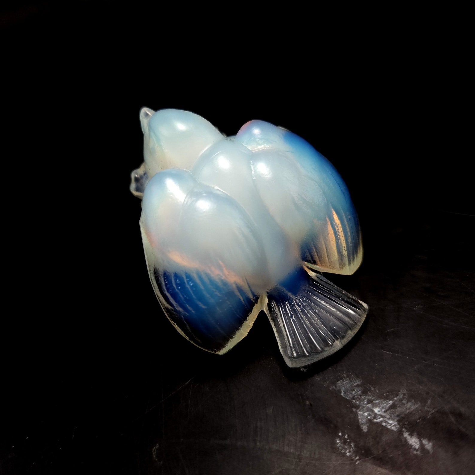 3 Vintage C1950 Sabino Art Crystal Glass Sparrows Bird Figurines ...