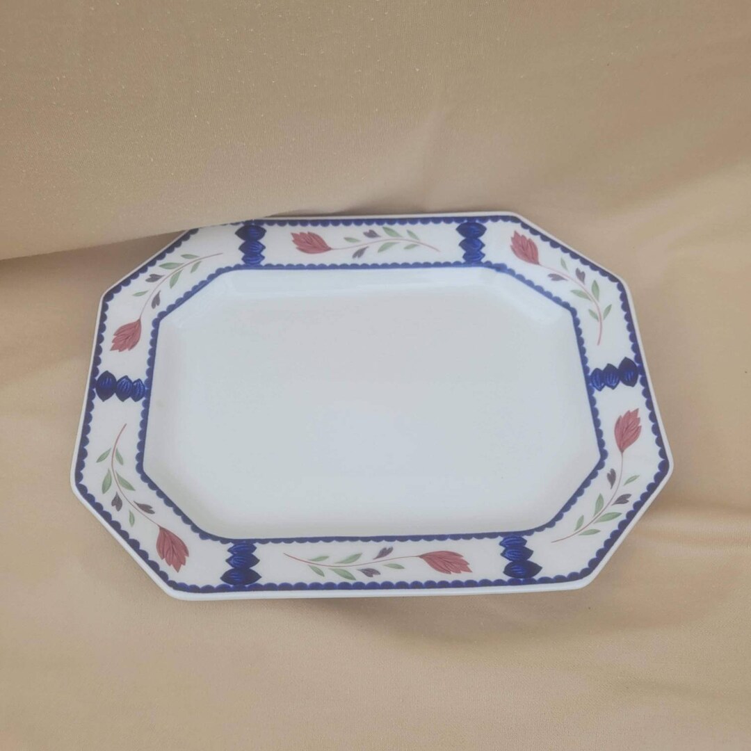 Adams English Ironstone Platter 14” Octagonal Platter Lancaster Pattern ...