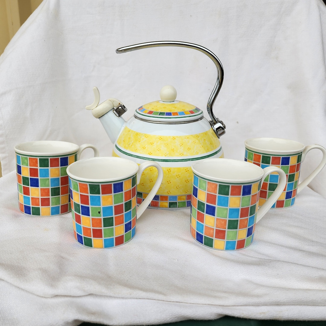Villeroy Boch Twist Alea Limone Tea Kettle and Mugs Cups - Etsy