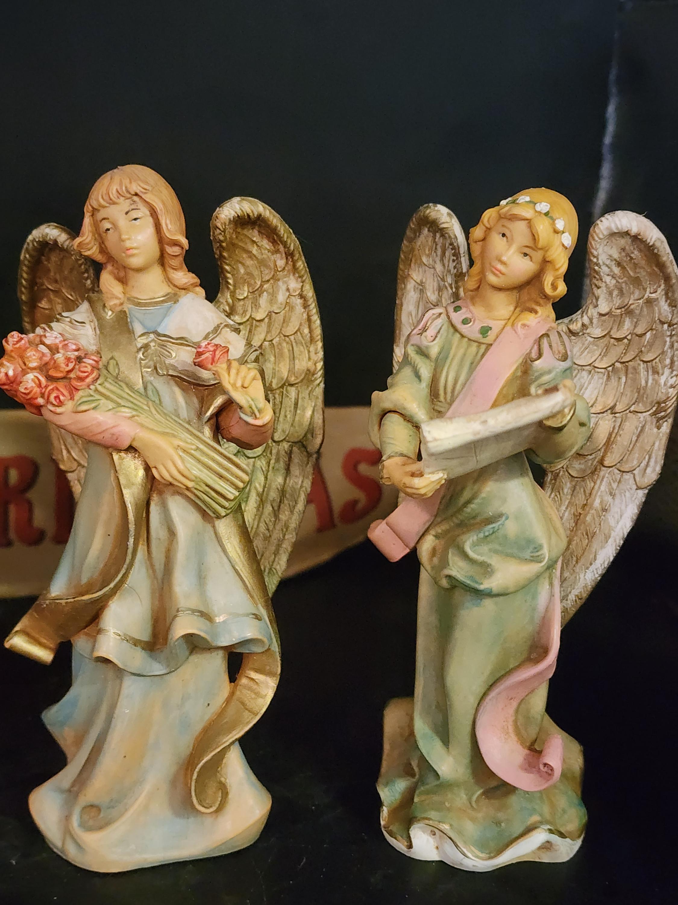 Fontanini Heirloom Nativity Angels Leah Faith With Flowers 1995 ...