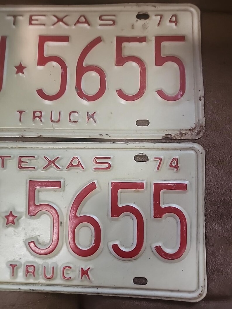 Vintage Pair Texas Truck 1974 License Plates # EU-5655 - Etsy