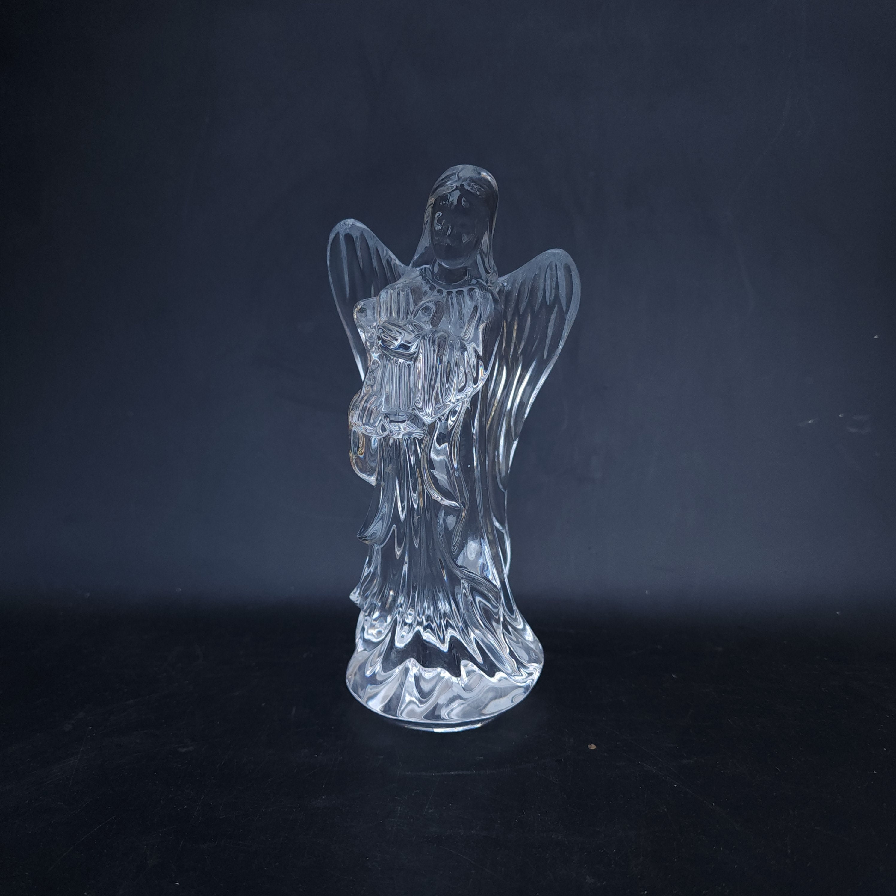 Waterford Crystal Figurine Sculpture Christmas Nativity Angel With Harp ...