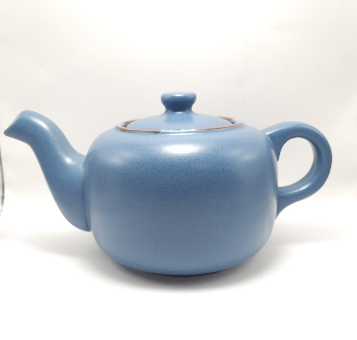 Dansk Mesa Sky Blue Teapot Coffee Pot Ceramic Vintage Southwest Design ...