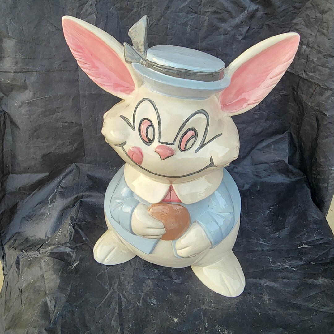 Vintage Ceramic Happy Rabbit Bunny Cookie Jar Rare 1992 - Etsy