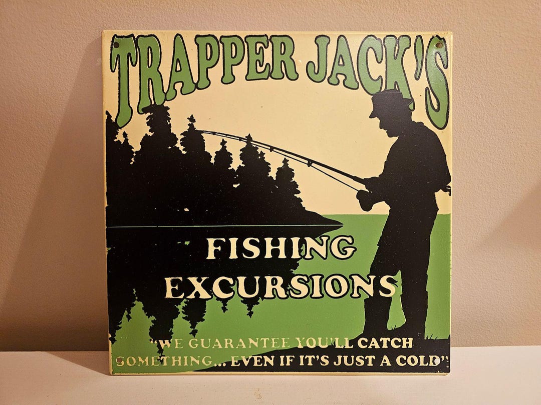 Trapper Jacks Metal Vintage Fishing Sign - Etsy