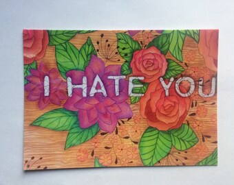 I Hate You Card - Etsy
