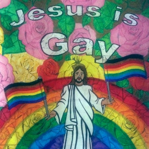 Jesus is Gay Pride Flag Bumper Sticker - Rainbow LGBTQ+ Decal - Etsy
