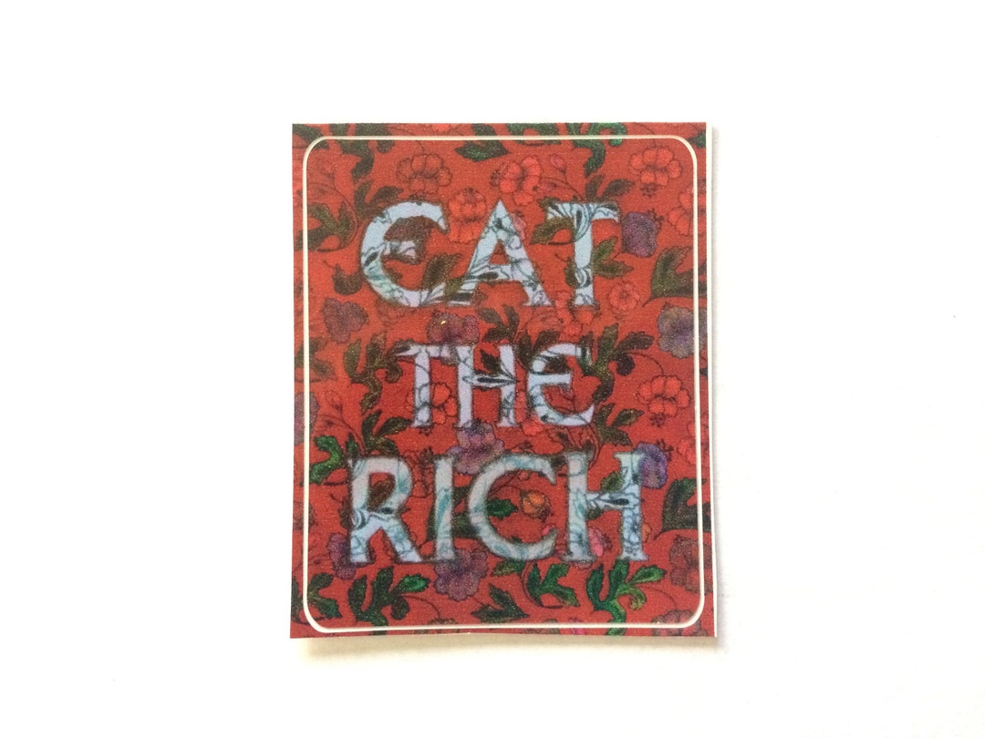 Eat the Rich Vinyl Bumper Sticker (red Floral Design for Leftist Gifts ...